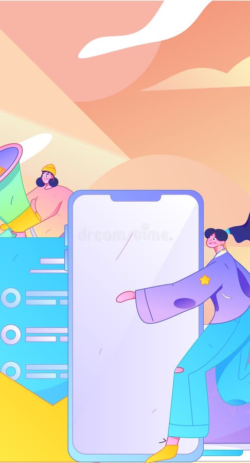 Notification Announcement Vector Creative Flat Hand Drawn Illustration Stock Vector ...