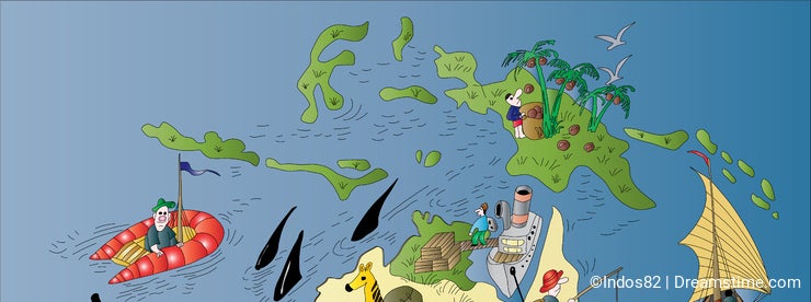 Comic tourist map - Dreamstime