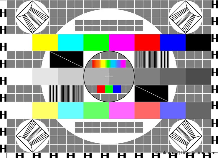 Modernized table television test. - Dreamstime