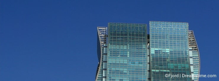 The contrast of the building in the City - Dreamstime