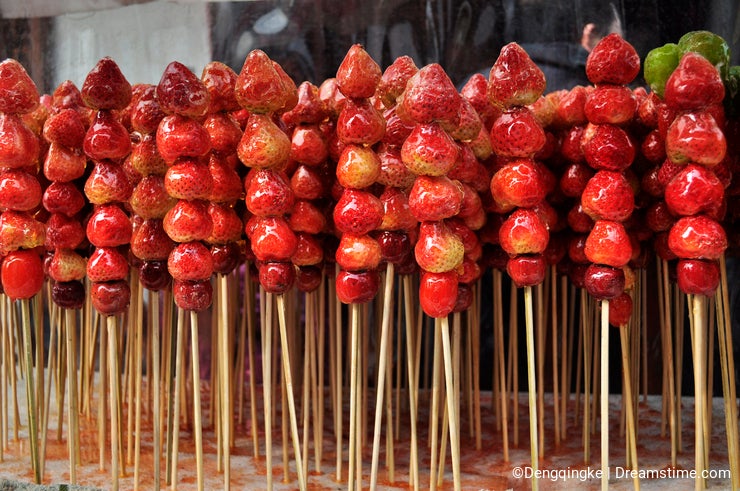 Strawberry chinese Snack. - Dreamstime