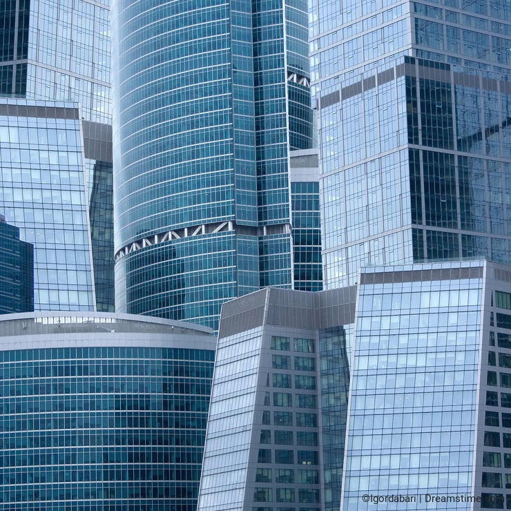 Modern architecture concept in blue... - Dreamstime