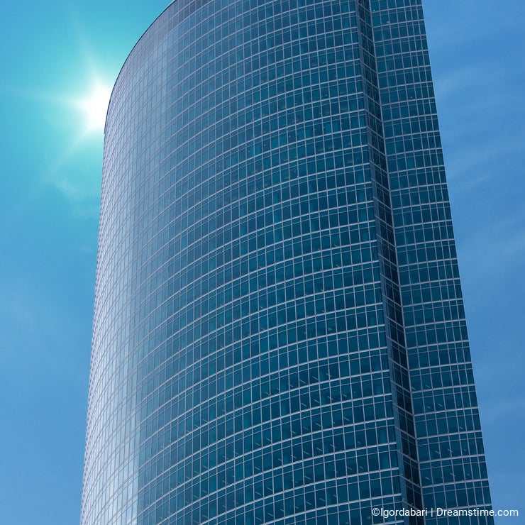 Modern architecture concept in blue... - Dreamstime