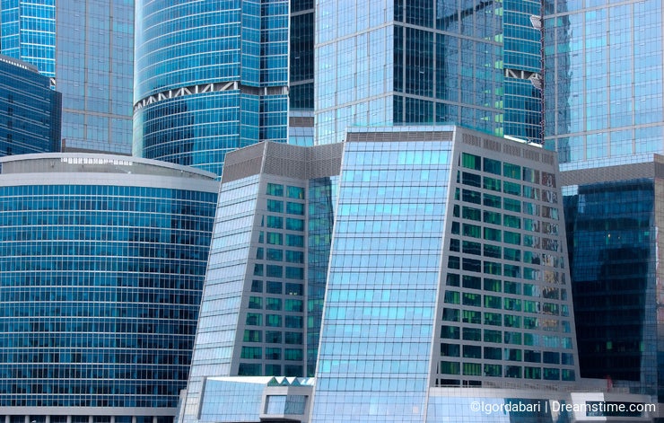 Modern architecture concept in blue... - Dreamstime