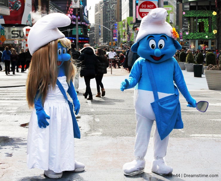 A mix of Characters In Times Square - Dreamstime