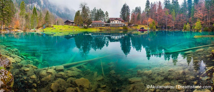 AUTUMN IN BLAUSEE, SWITZERLAND - Dreamstime