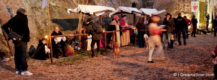 Tradition of medieval nativity scenes - Dreamstime