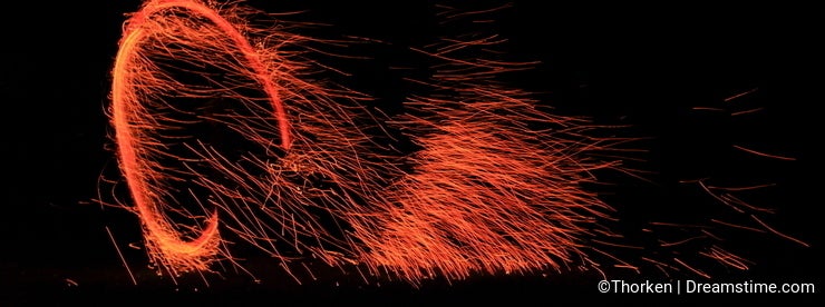 Amazing fire-show like from hell - Dreamstime