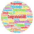 Congratulations In Different Languages Word Cloud Royalty-Free Cartoon ...