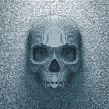 Image of pixelated skull | CreepyHalloweenImages