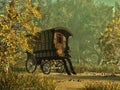 Gypsy Caravan Wagon Cartoon Vector | CartoonDealer.com #8327397