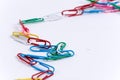 Free image of Pile of colorful paperclips