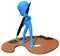 3d blue character paint stock illustration. Illustration of toon - 15155510