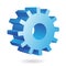 3d blue cog stock vector. Illustration of business, engineer - 14977354