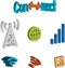 3D connectivity icon set stock vector. Illustration of line - 23383657