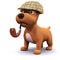 3d Detective dog stock illustration. Illustration of sherlock - 38278472