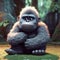 Adorable Little King Kong Animation Stock Illustration - Illustration ...