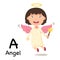 Alphabet Letter a-angel,vector Stock Vector - Illustration of language ...