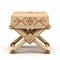 Luxurious Wooden Stool with Cross Design - Photorealistic Rendering ...
