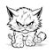 Angry Cat Coloring Pages for Kids Stock Illustration - Illustration of ...