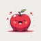 Apple Chibi Cartoon Style Isolated Plain Background by AI Generated ...