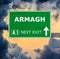 ARMAGH Road Sign Against Clear Blue Sky Stock Image - Image of holiday ...