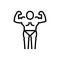 Black Line Icon for Armstrong, Bodybuilder and Workout Stock Vector ...