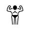 Black Solid Icon for Armstrong, Bodybuilder and Biceps Stock ...