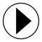 Arrow Icon Forward Play Button Black in White Background Rounded Stock ...