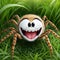 Image of Cartoon Jumping Spider Smiling Like Human Mouth Feature. Stock ...