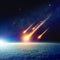 Asteroid Impact, End of World, Judgment Day Stock Image - Image of ...