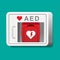 Automated External Defibrillator AED in White Box on the Wall is an ...