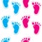 Baby Foot Steps Background, Seamless Pattern Stock Illustration ...