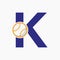 Baseball Logo on Letter K Vector Template Stock Vector - Illustration ...