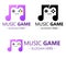Music game logo design stock vector. Illustration of button - 176709103