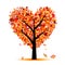 Beautiful Autumn Tree Heart Shape for Your Design Stock Vector ...