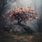 Beautiful Japanese Sour Cherry Tree in the Spring, Ai Artwork Stock ...