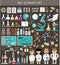Big Science Set. Infographics Stock Vector - Illustration of flat ...