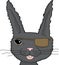 Black Rabbit with Eye Patch Stock Illustration - Illustration of ...