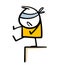 Blind Stickman Blindfolded Takes a Step into the Abyss Under the Cliff. Vector Illustration of a ...