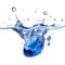 Blue Gem Falling into Water with Splash Stock Image - Image of gemstone ...