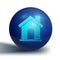 Blue House Icon Isolated on White Background. Home Symbol. Blue Circle ...