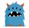 A Blue Monster with Sharp Teeth Vector or Color Illustration Stock ...