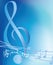 Blue musical notes stock vector. Illustration of rythmn - 9961340