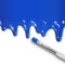 Blue Paint Spill Dripping Down and Paitnbrush Stock Image - Image of ...