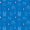 Blue Paris Vector Seamless Pattern Hand-drawn Landmarks Illustration ...