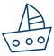 Blue small boat, icon stock vector. Illustration of blue - 259784591