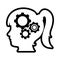 Brain Profile Icon Cog Wheels Stock Illustration - Illustration of icon ...