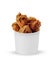 Bucket with Chicken Tenders on White Background Stock Image - Image of ...