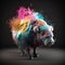 Buffalo Made of Paint of Different Colors Stock Photo - Image of ...